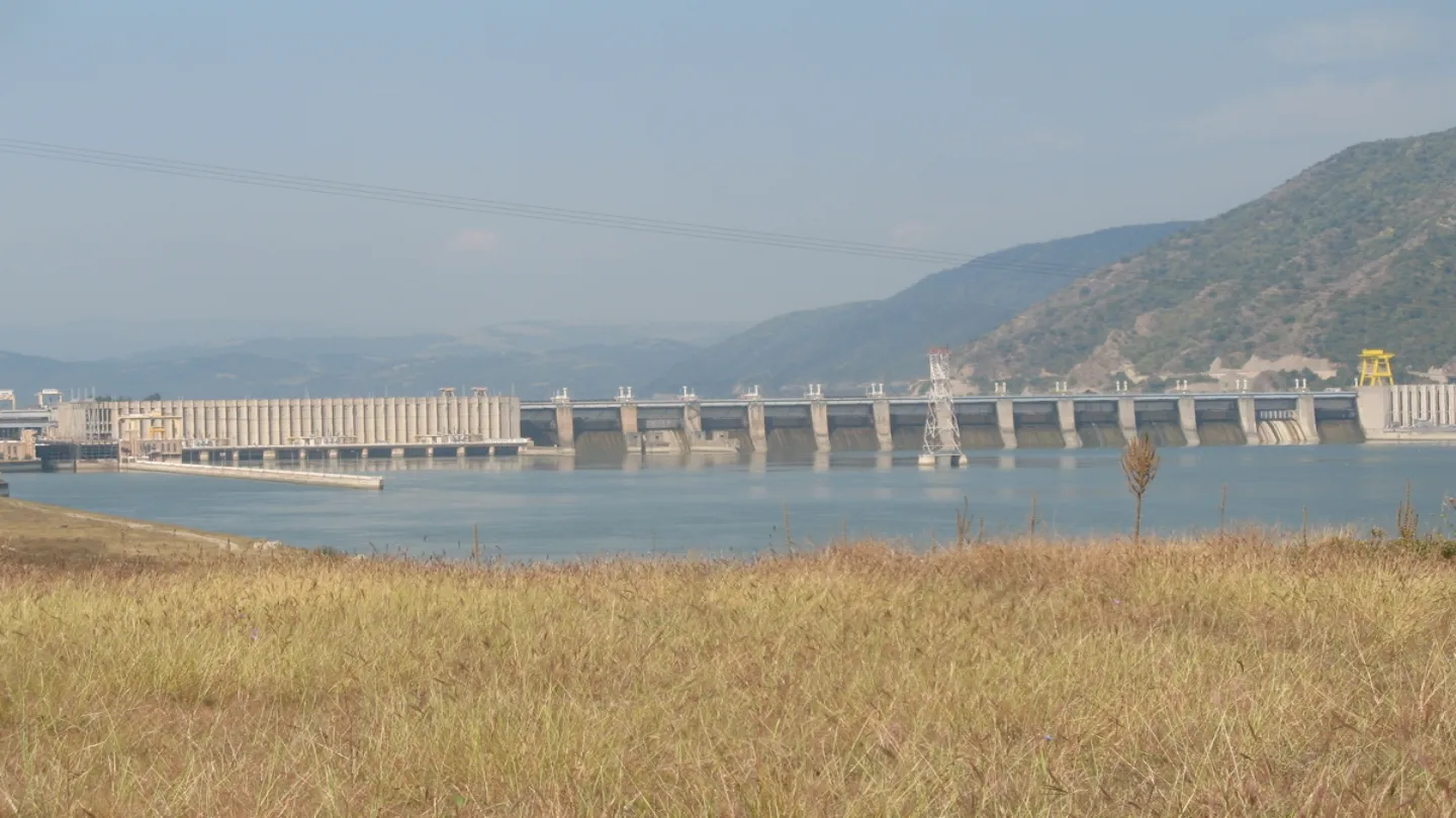 Hydroelectric Power In Romania Hydropower Plant On Danube River